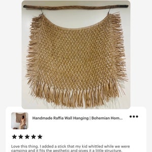 Handmade Raffia Wall Hanging Bohemian Raffia Backdrop Natural Boho Wall ...