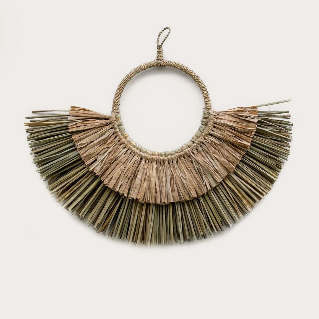 Seagrass Raffia Wall Hanging: Half Moon Boho Decor - Etsy