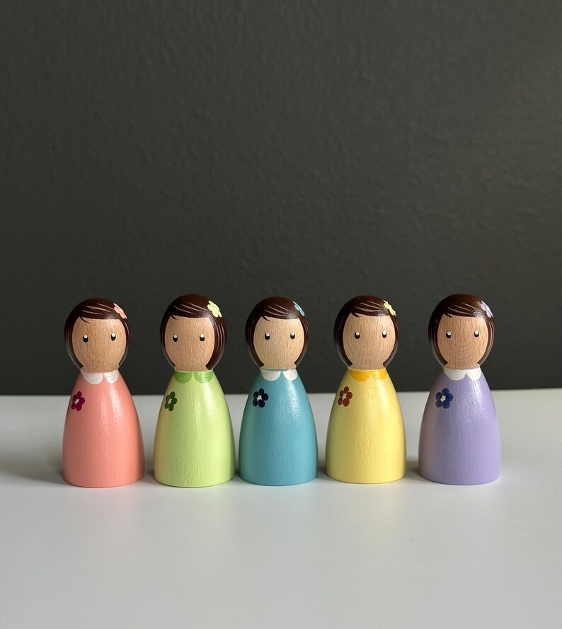 Montessori Wooden Girl Friends Toy Set Waldorf-inspired Baby Shower ...