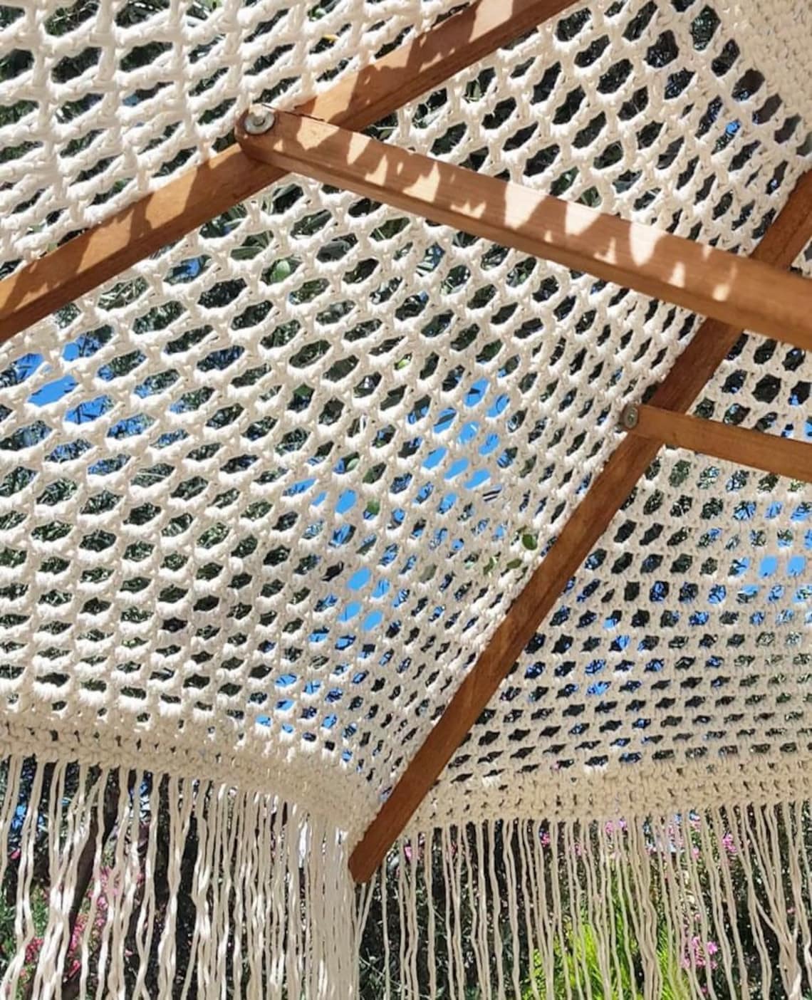 Handmade Macrame Umbrella Garden Decor 8ft Tasseled Porch - Etsy