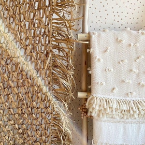 Handmade Raffia Wall Hanging Bohemian Raffia Backdrop Natural Boho Wall ...
