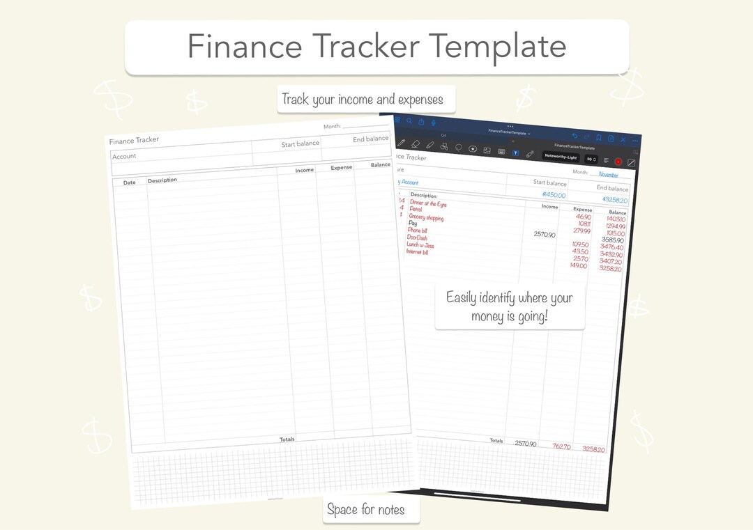 Account Ledger Expense Tracker Template PDF Insert for Goodnotes on ...