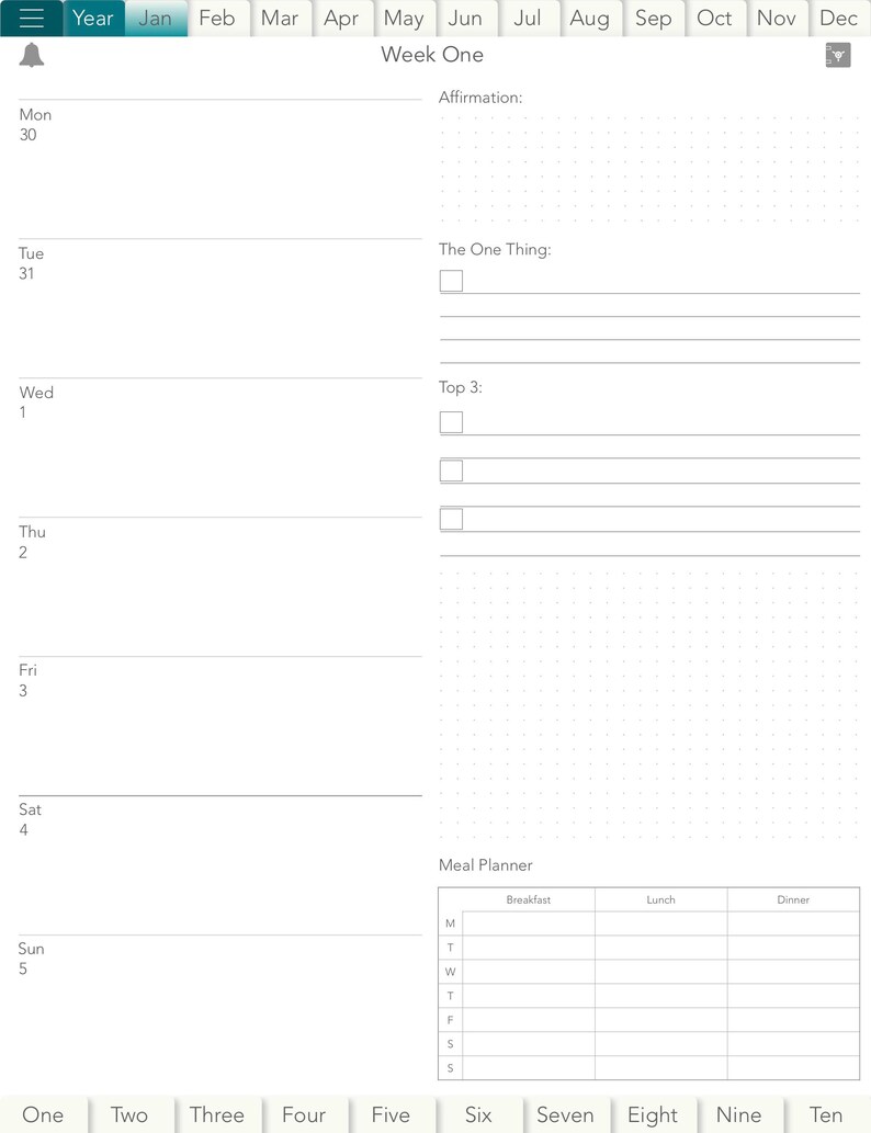 2025 Digital Planner Monday Start Monthly Weekly Digital Planner ...