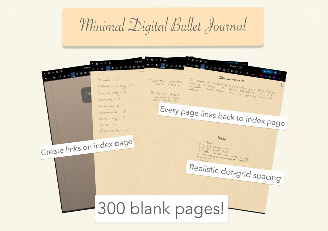 Digital Bullet Journal Digi Bujo Minimal Digi Bujo Large Dot-grid Off ...