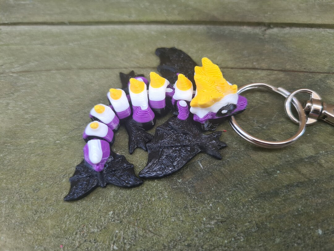 Non-binary Dragon Keychainpack - 3D Printed, Full Color - Fun Gift - Key Buddies - Unique Item ...