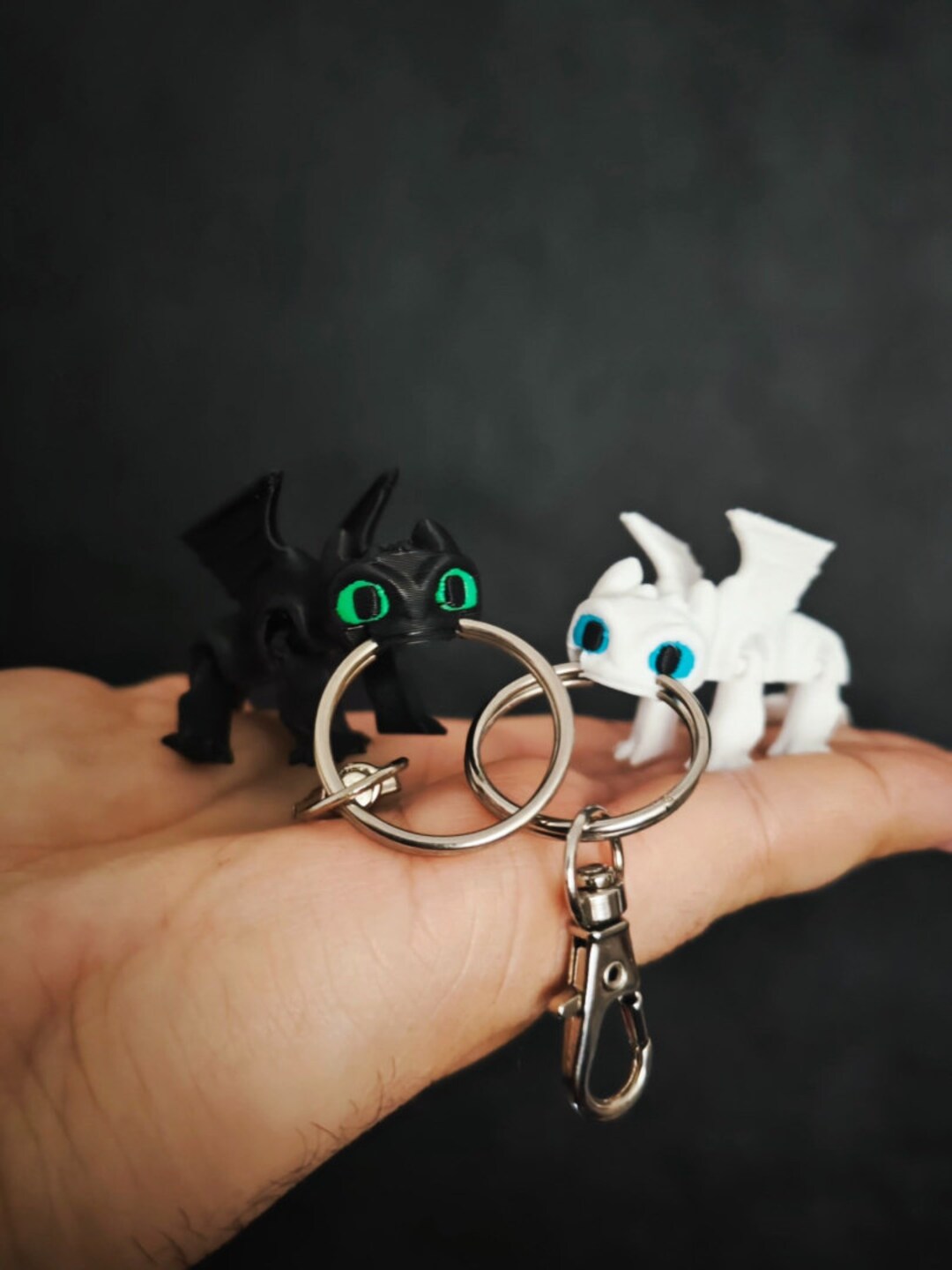 Articulated Night Fury Light Fury Keychain Pet Dragon How to Train Your ...