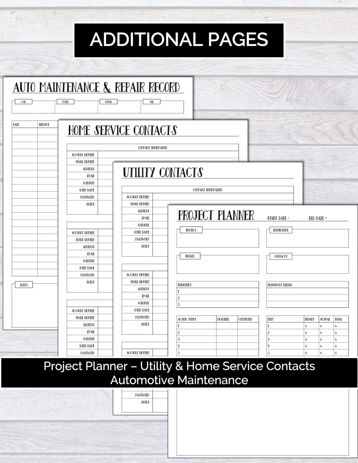 Home Maintenance Binder Household Binder Printable Planner - Etsy
