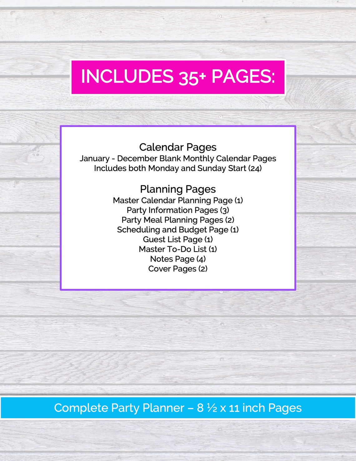 Printable Party Planner Event Planner Birthday Planner - Etsy