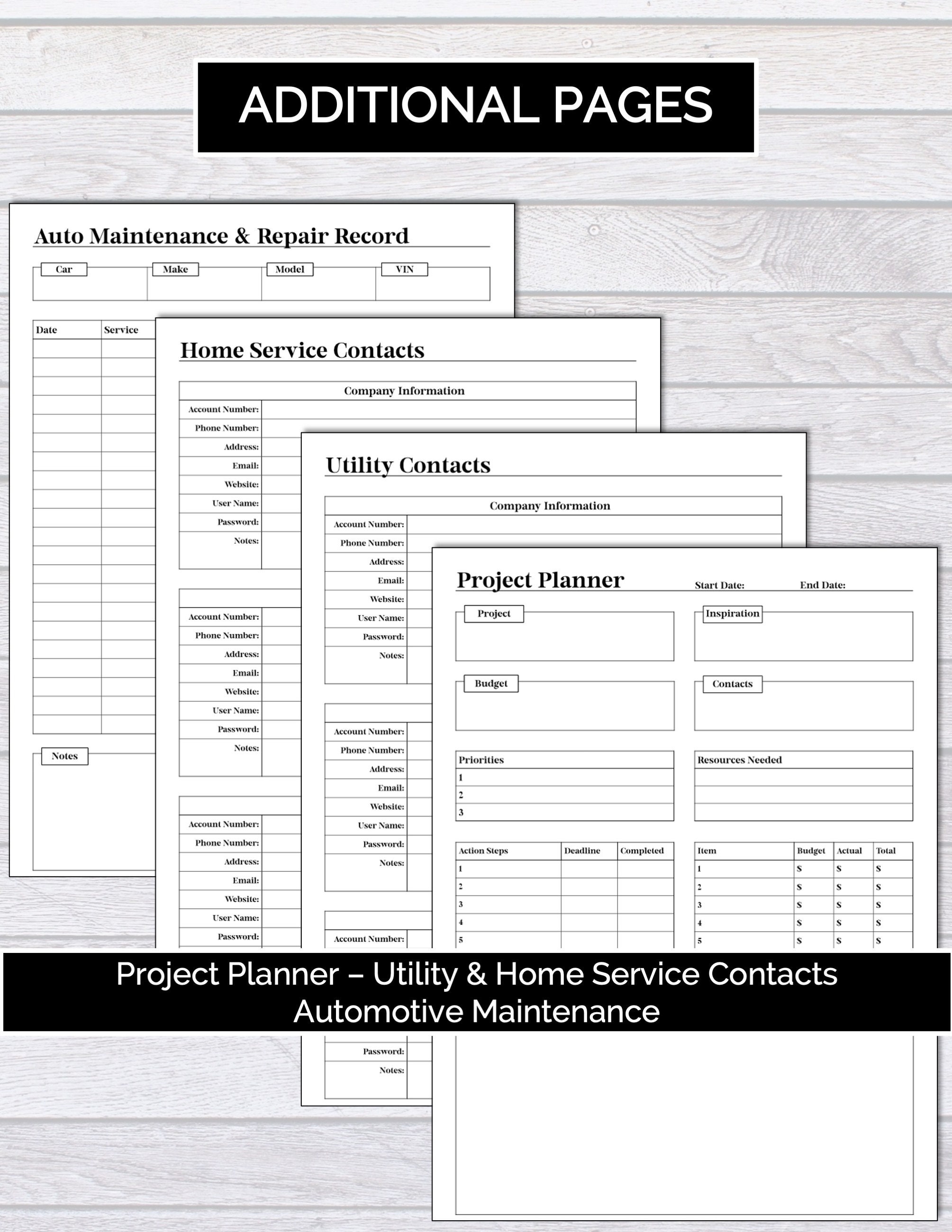 Home Maintenance Binder Household Binder Printable Planner | Etsy