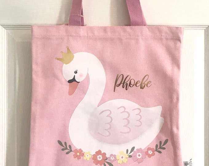 Custom Swan Tote Bag, Sass & Belle Freya Swan, Girls Pink Ballet Bag ...