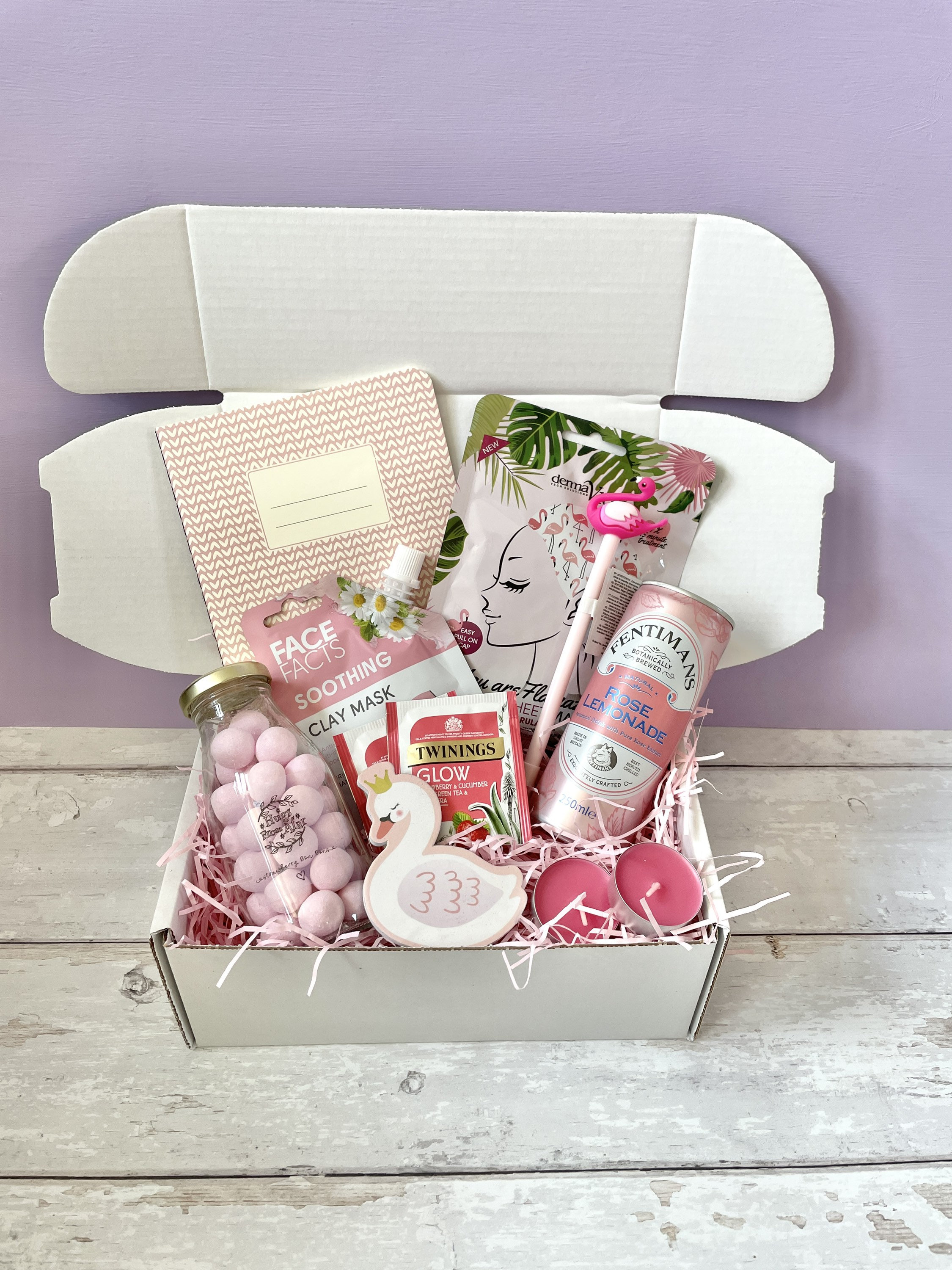 Pink Pamper Box for Her Hug in a box Pink Gift Box for | Etsy