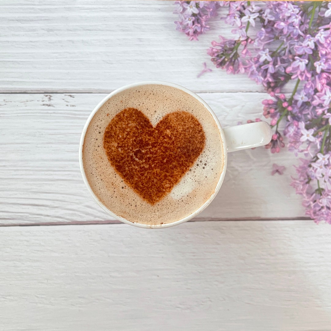 Heart Coffee Stencil, Wood Valentines Drinks Stencil, Love You Stencil ...