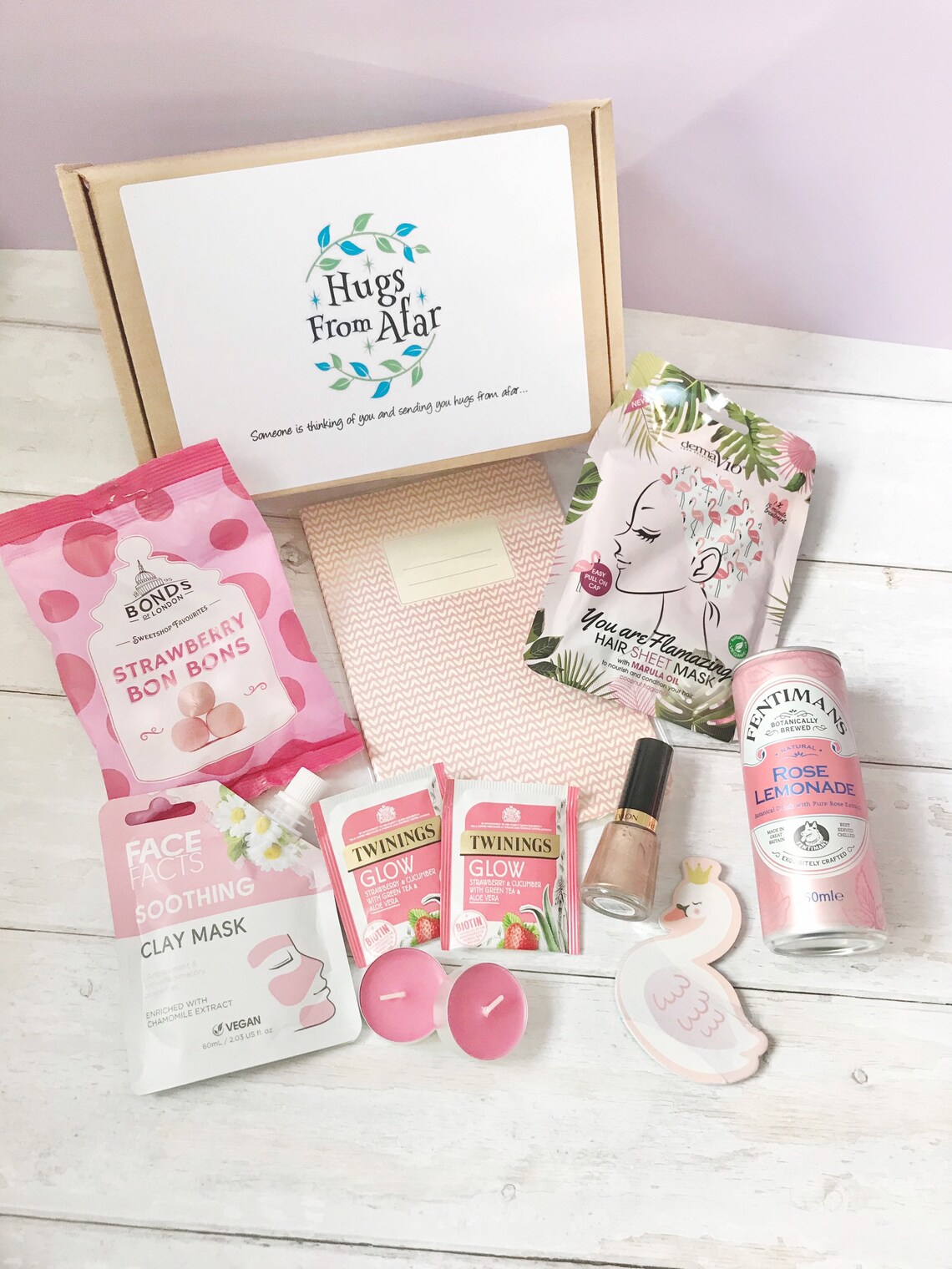 Pink Pamper Box for Her Hug in a box Pink Gift Box for | Etsy