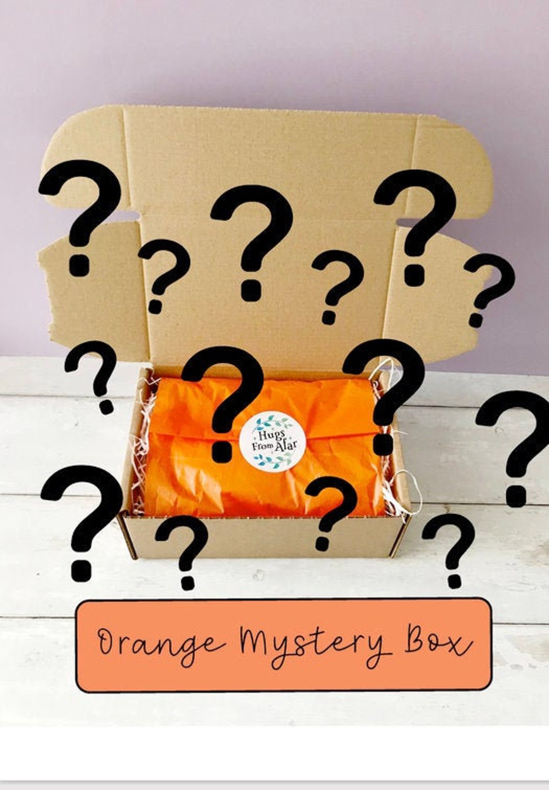 Orange Mystery Box lucky Dip Gift Box Pamper and Stationery Themed ...