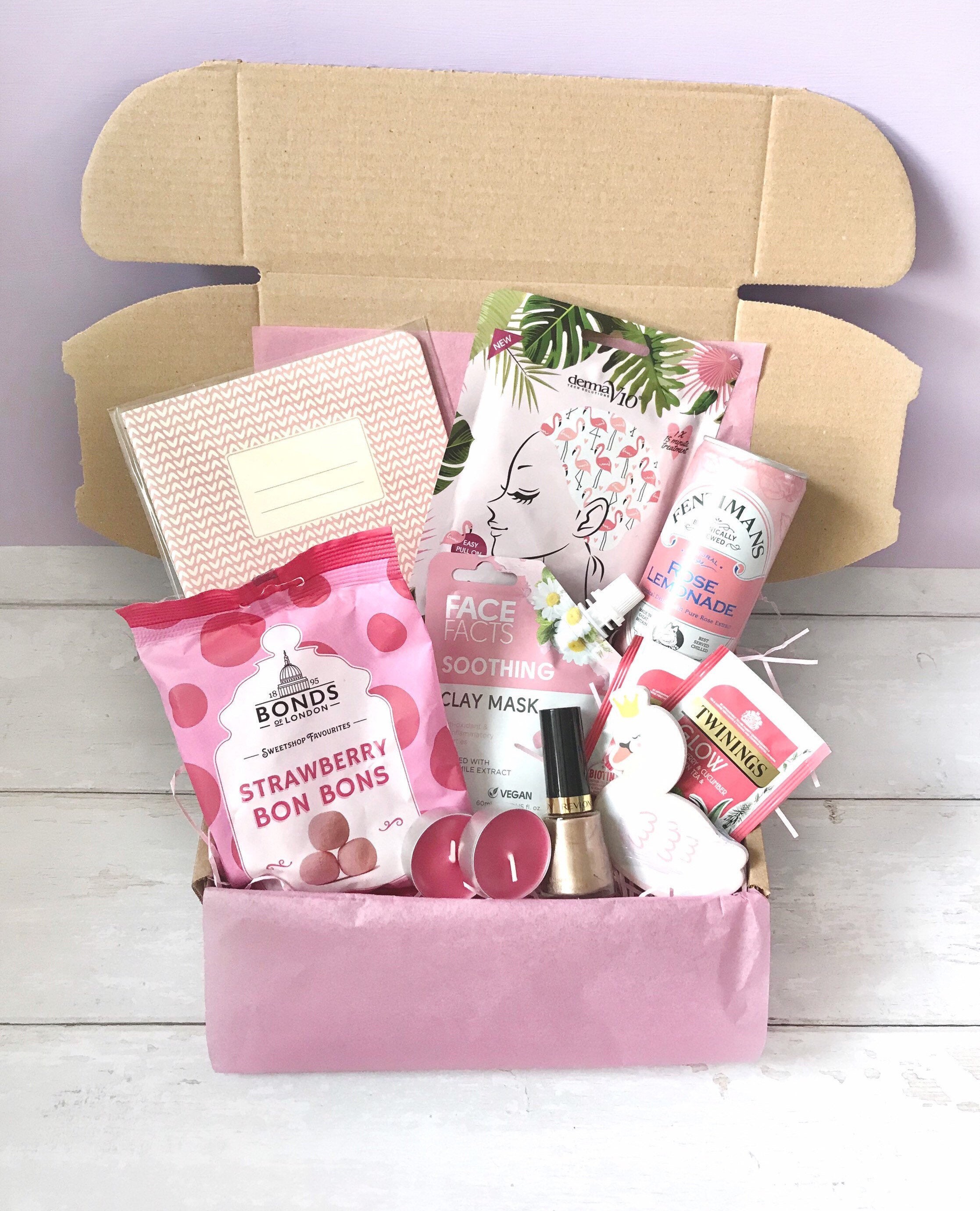Pink Pamper Box for Her Hug in a box Pink Gift Box for | Etsy