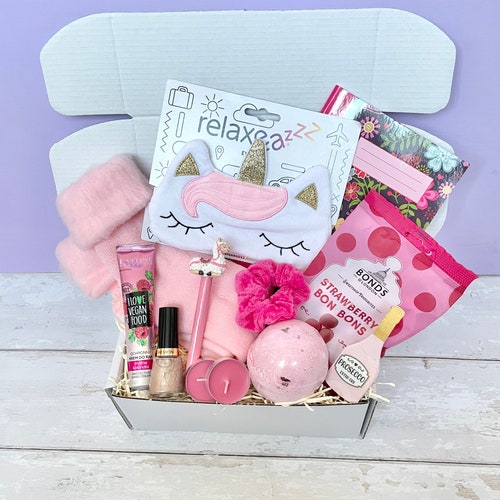 Pink Stay at Home Pamper Box Care Package for Her Luxurious - Etsy