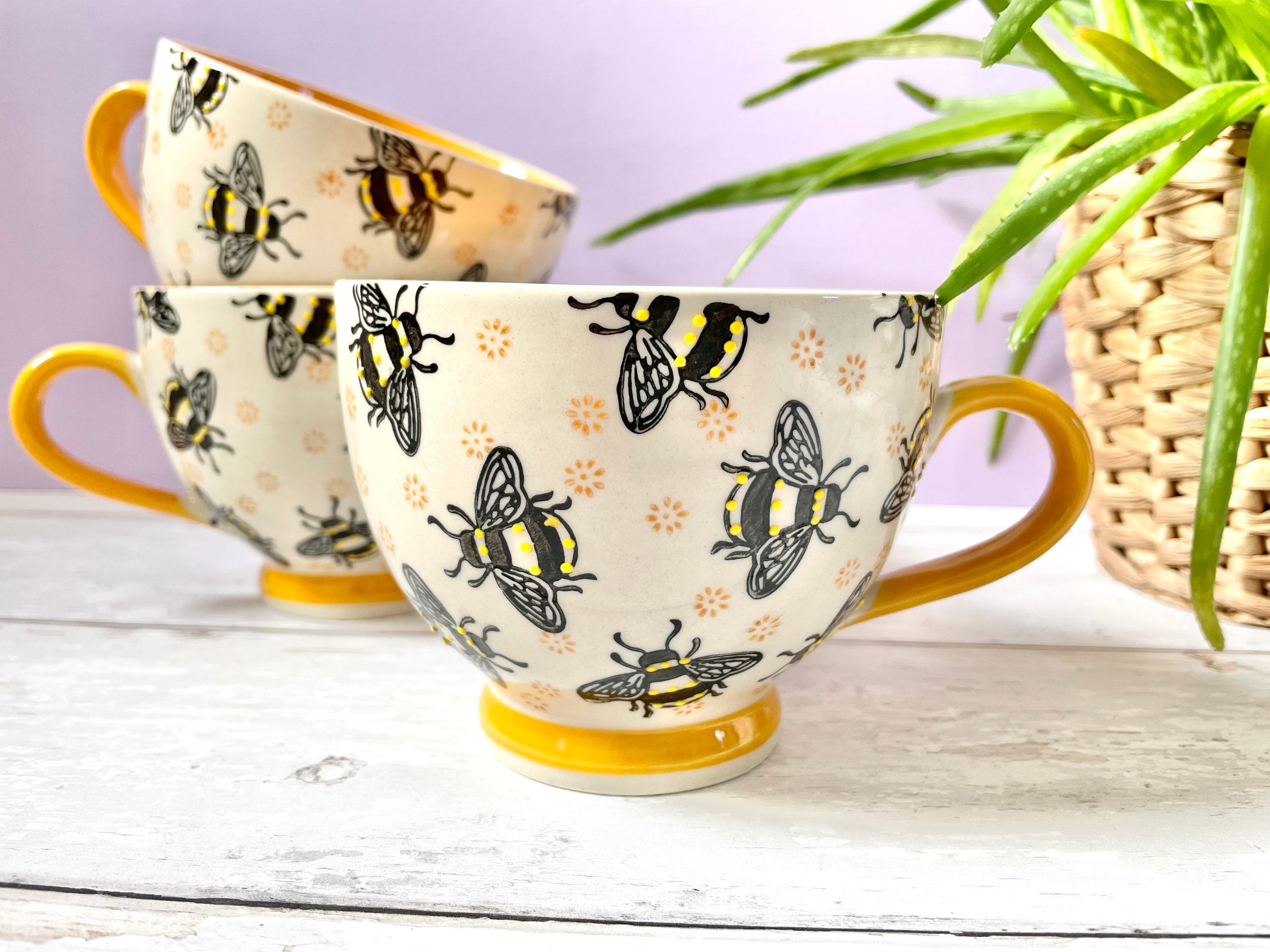 Busy Bee Mug Bee Stamped Mug Sass & Belle Cup Yellow Cup | Etsy UK