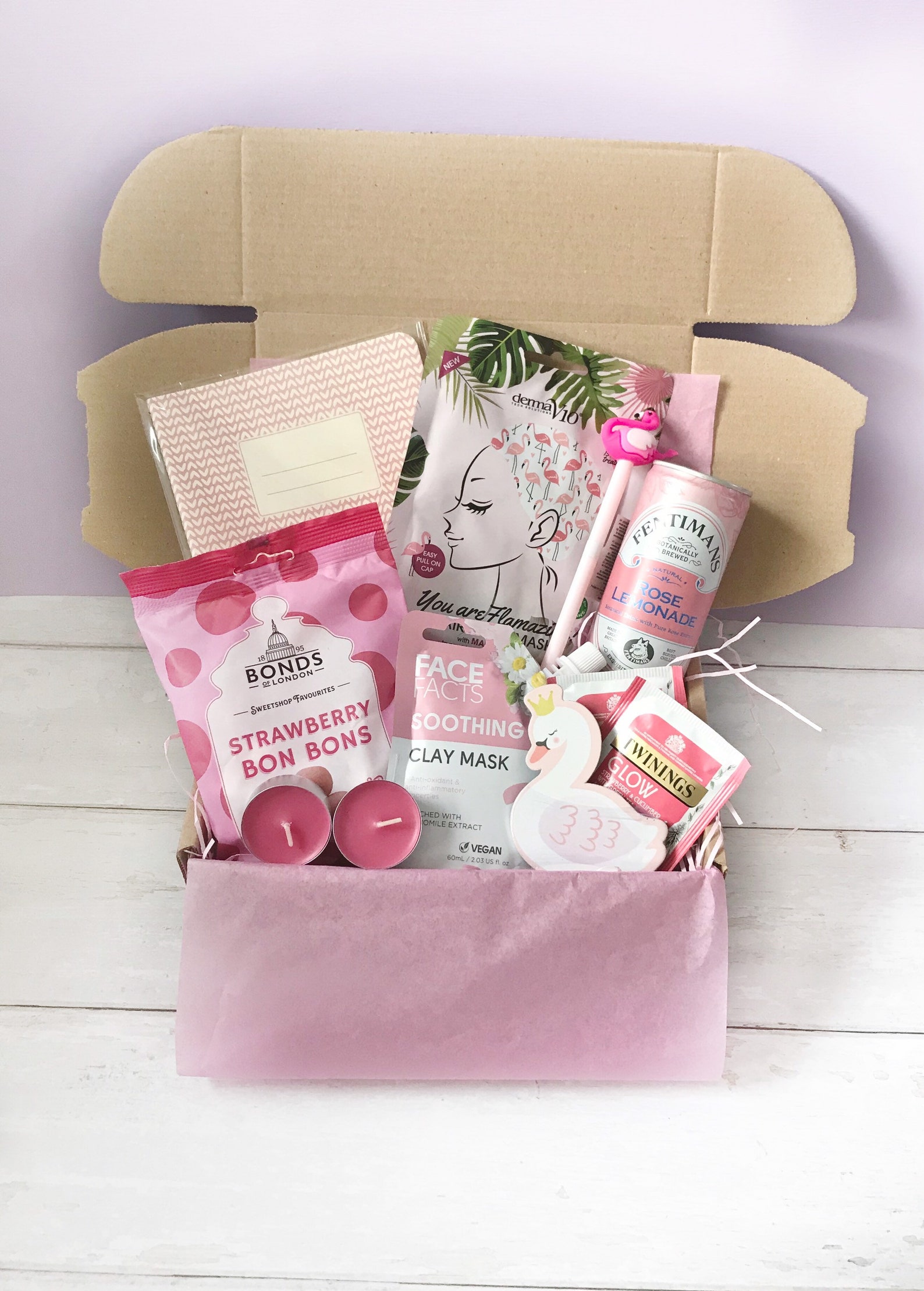 Pink Pamper Box for Her Hug in a box Pink Gift Box for | Etsy