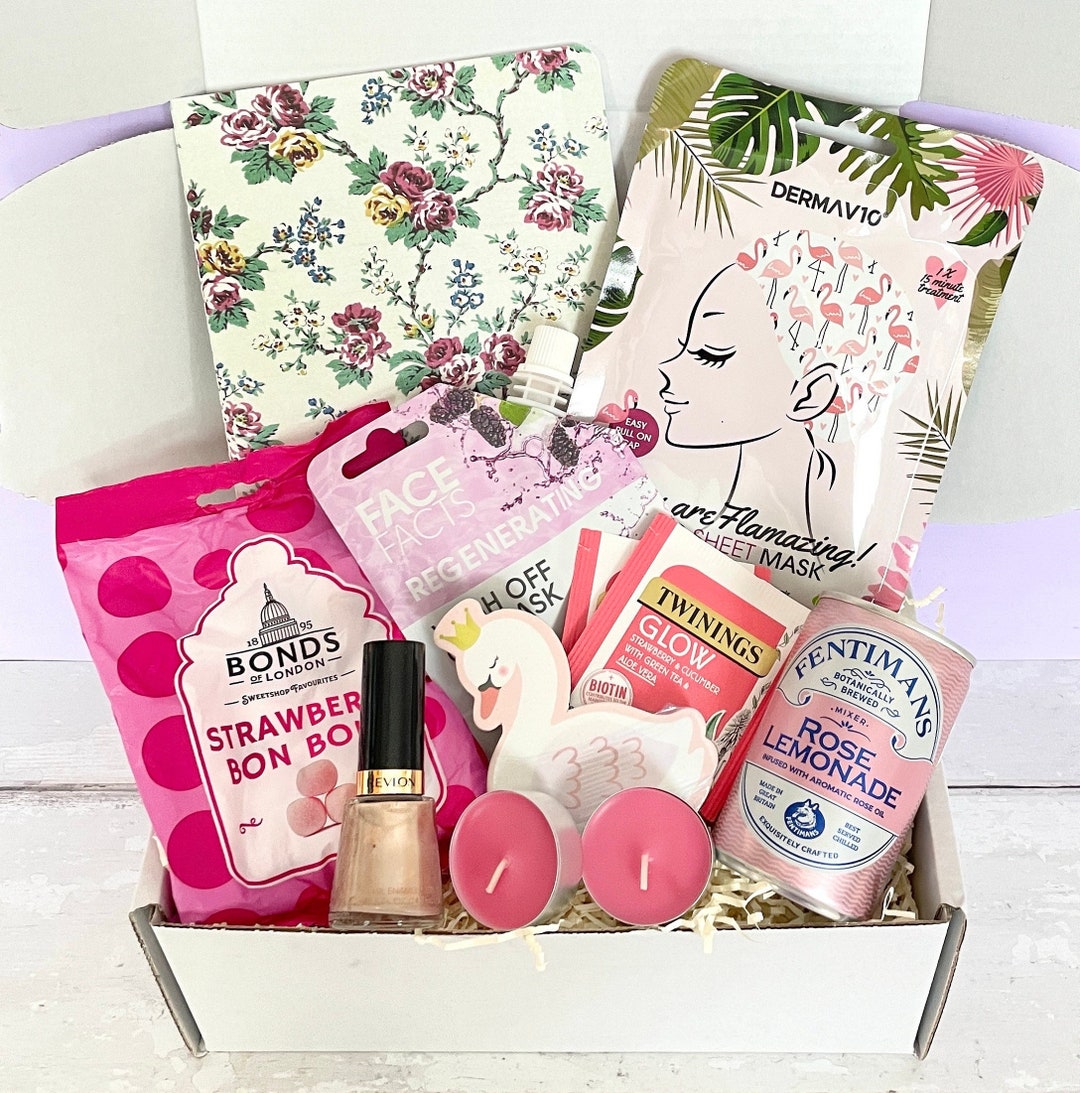 Pink Pamper Box for Her, Hug in a Box, Pink Gift Box for Women, Care ...