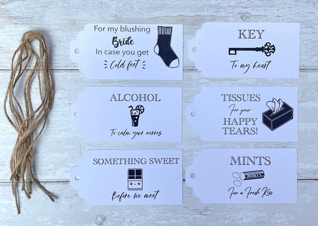 Bride Wedding Day Survival Labels, Wife to Be Gift Labels, Emergency ...