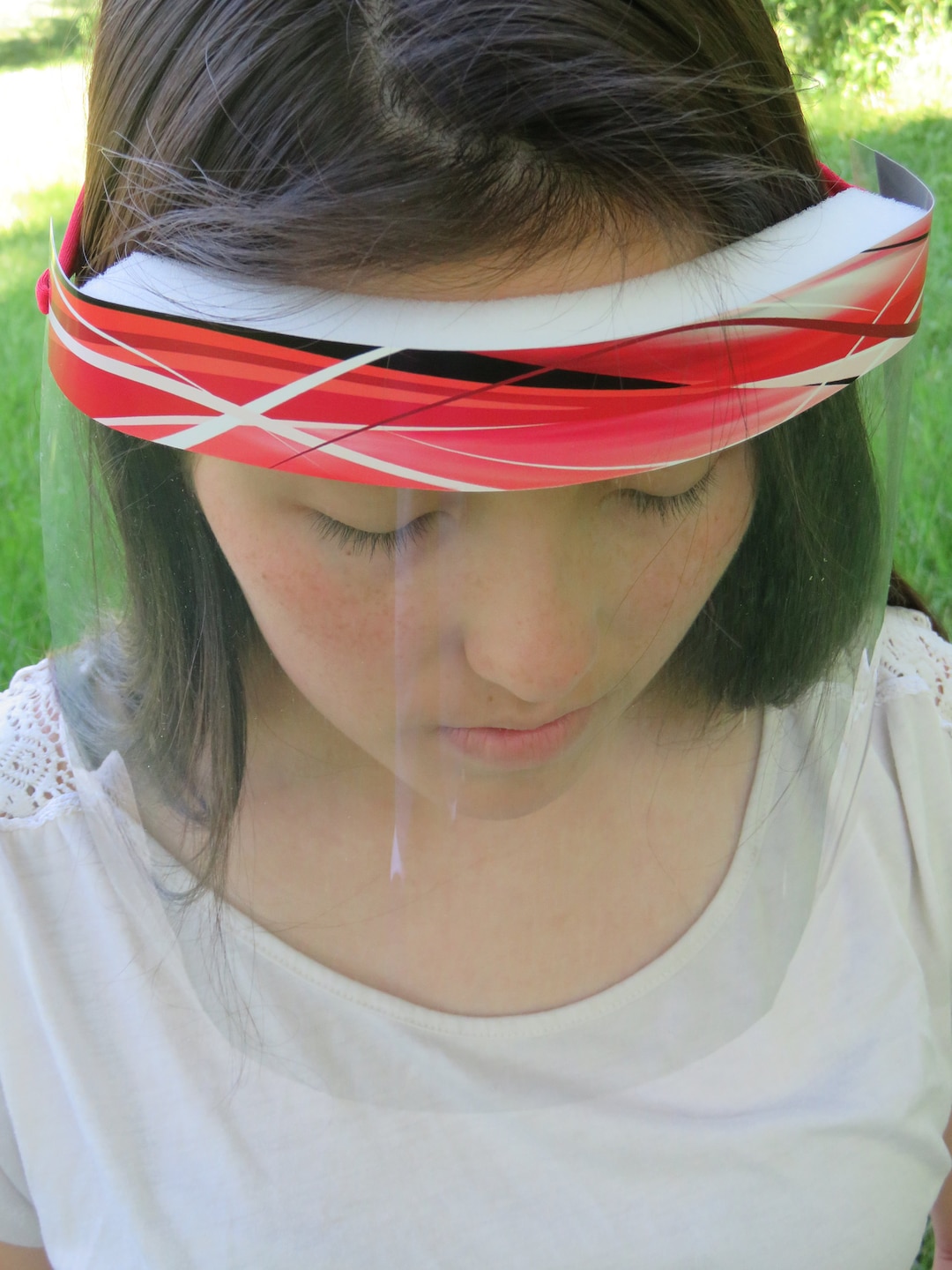 Red, White, & Black Face Shield PPE Faceshield Adult Teen Youth Child ...