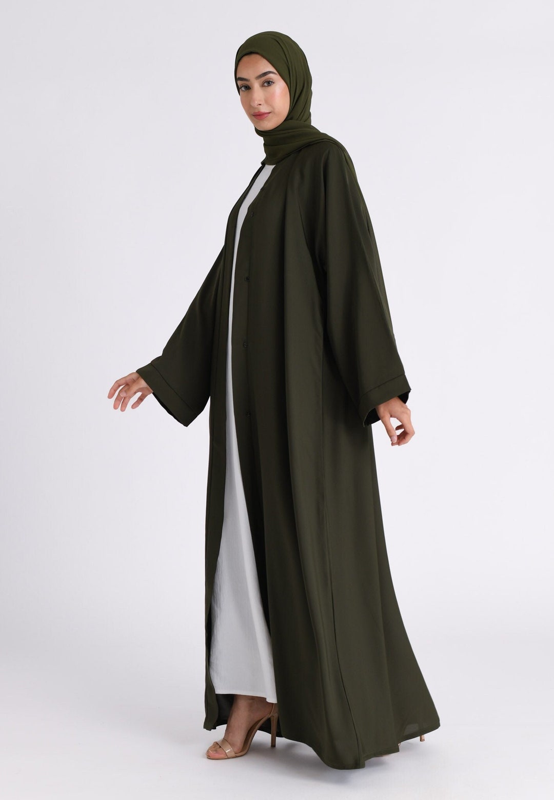 Emerald Green Open Abaya Dress for Women premium Emerald - Etsy UK