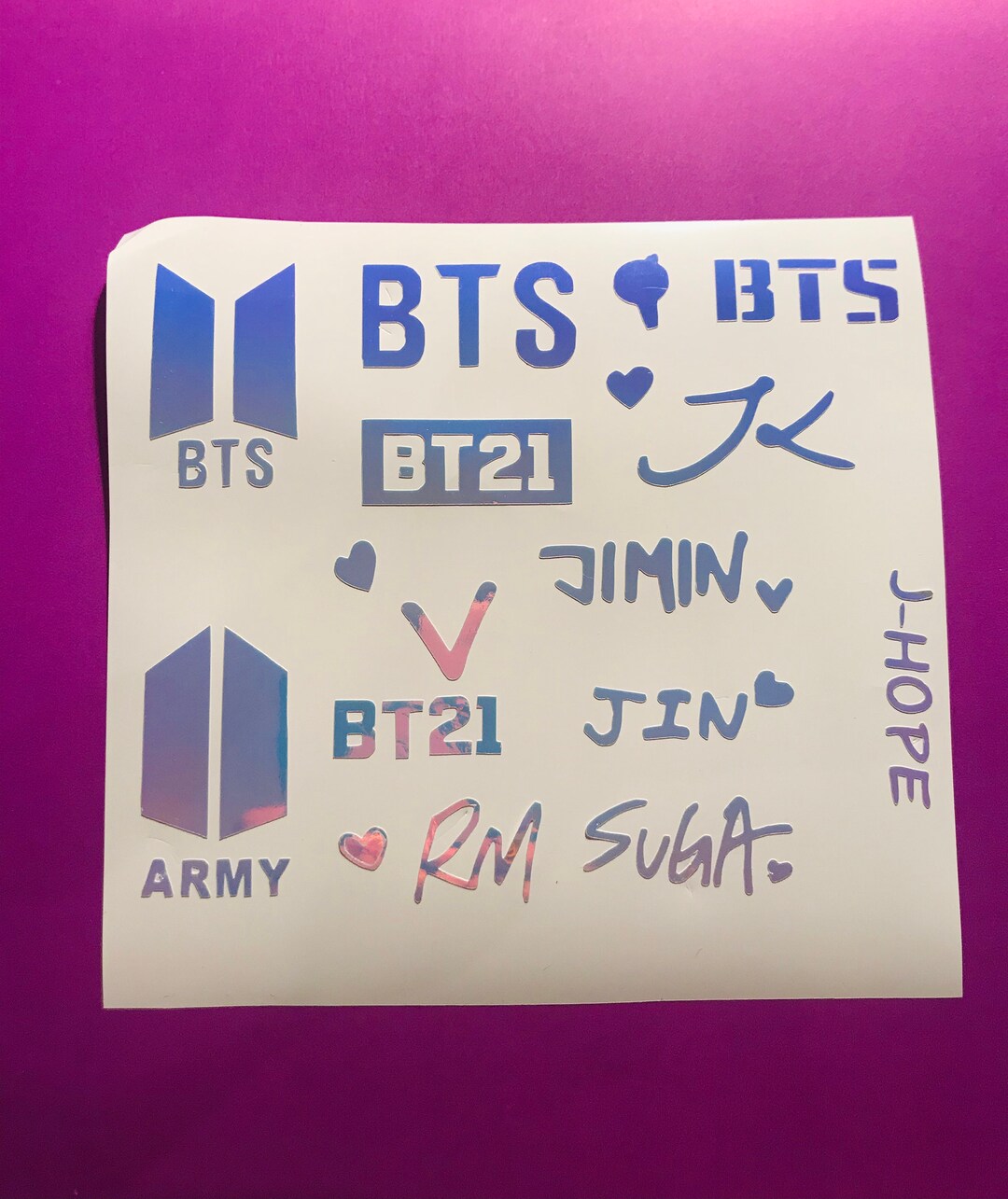 BTS Decals BTS Army Strickers Army Decals, Kpop Laptopstickers BTS ...