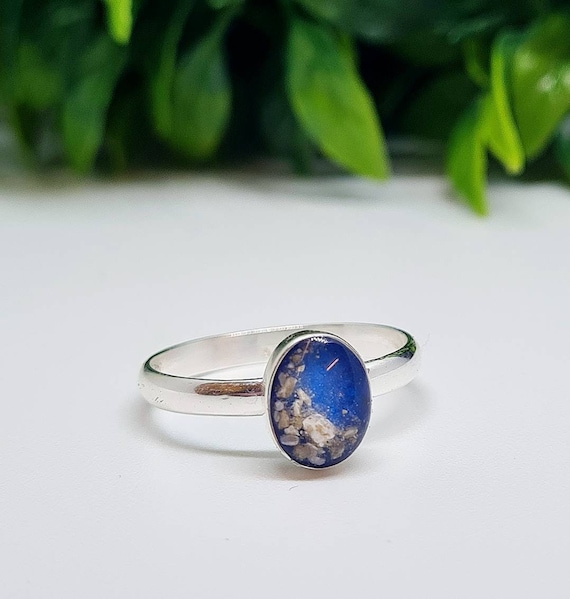 Sterling Silver Oval Ashes Ring Hair Ring - Etsy