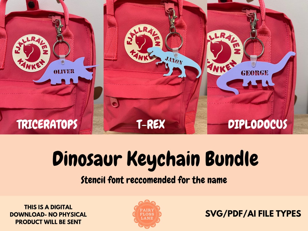 Dinosaur Keychain Laser Cut File: T-rex, Triceratops, Diplodocus ...
