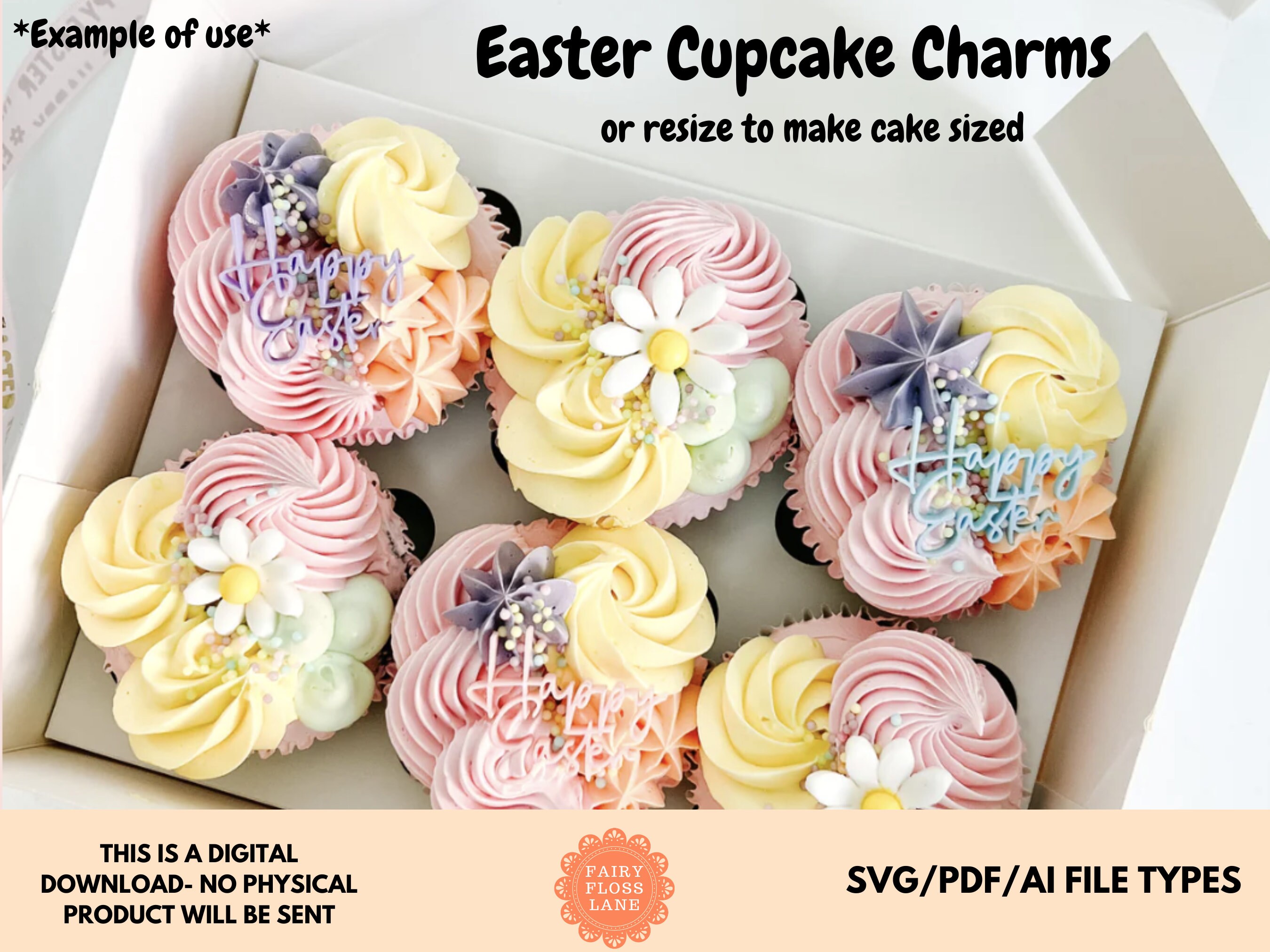 Happy Easter Cupcake Topper SVG: Laser Cut File (digital Download) - Etsy