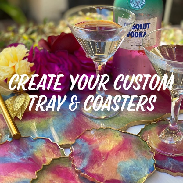 Tray and Coasters - Etsy