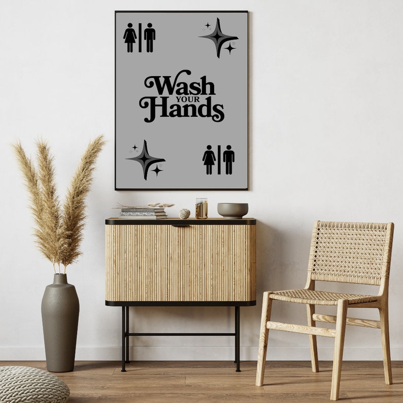 Wash Your Hands Bathroom Digital Signage - Etsy