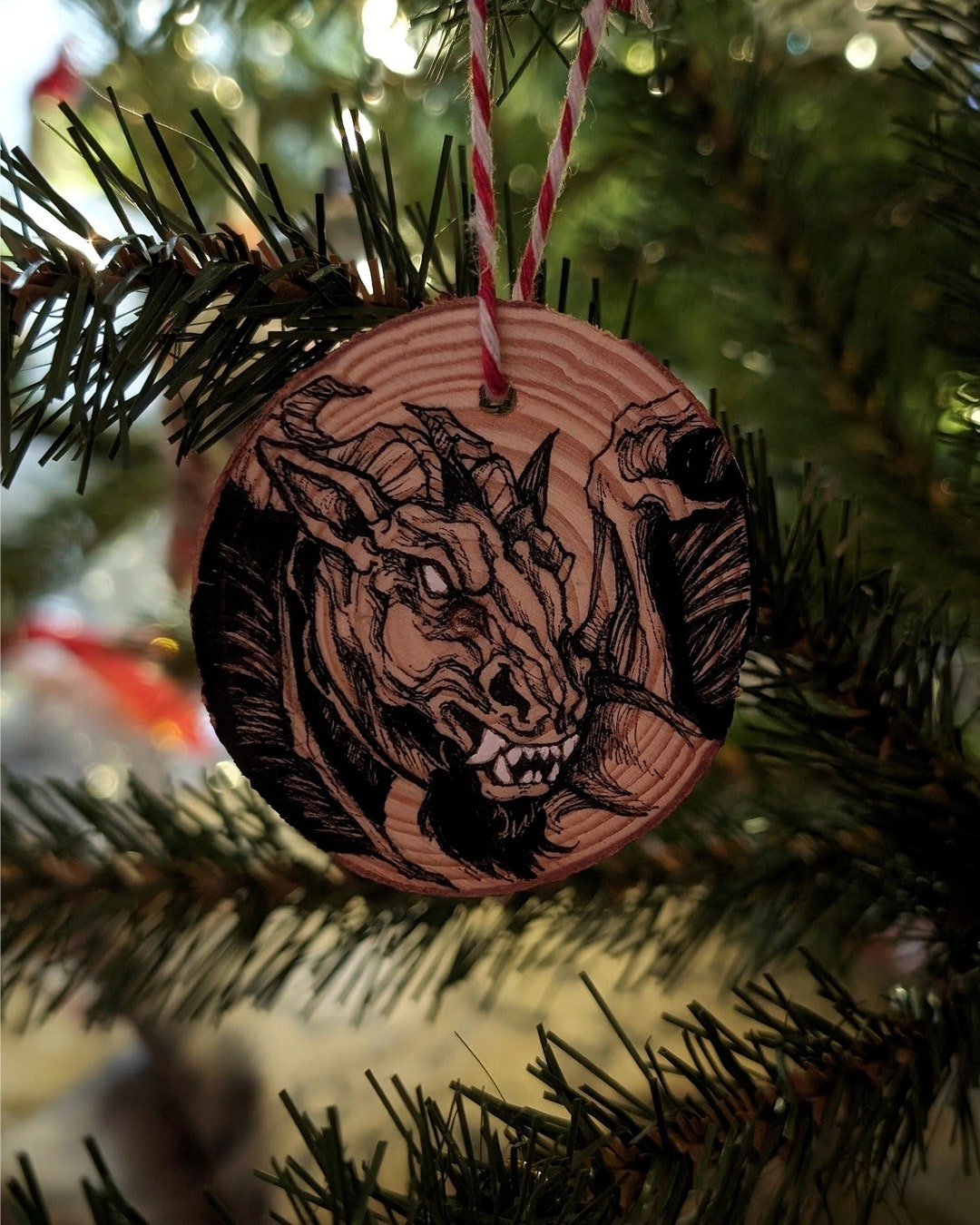Jersey Devil Ornament | Occult Ornament | Wooden Ornament | Original ...