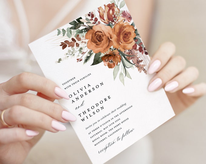 Medina Boho Wedding Invitation Template Set, Greenery Wedding ... Medina Boho Wedding Invitation Template Set, Greenery Wedding ...