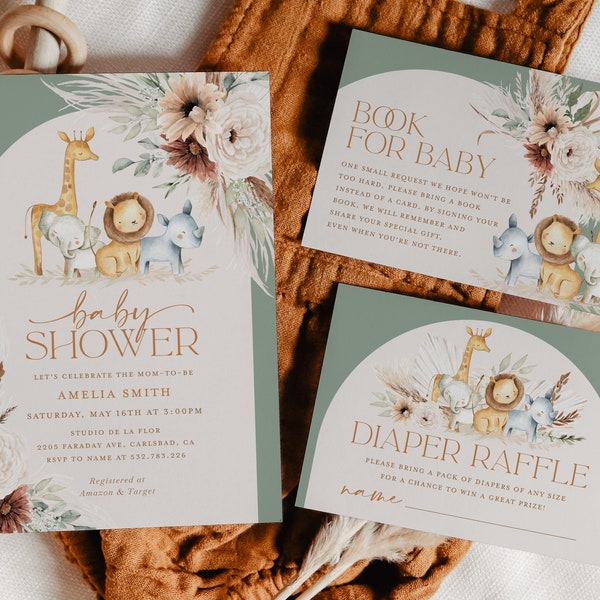 Oh Baby Jungle Baby Shower Invitation - Etsy