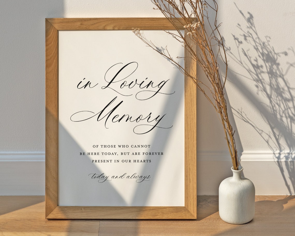 In Loving Memory Wedding Sign Template Modern Memorial - Etsy