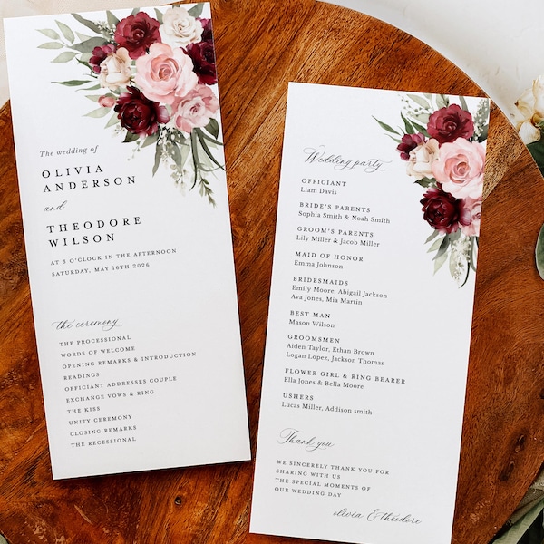 Burgundy Wedding - Etsy