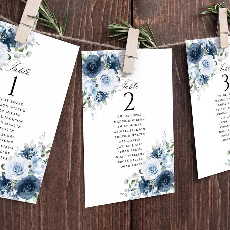 Navy Table Cards Wedding - Etsy