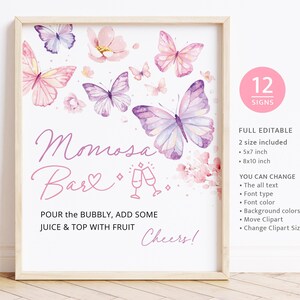 Little Butterfly Baby Shower Signs Bundle Template, Printable Editable ...