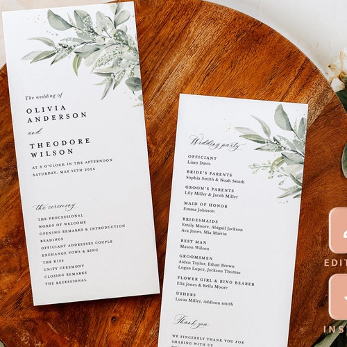 Sage Green Minimalist Wedding Invitation Template Eucalyptus - Etsy ...