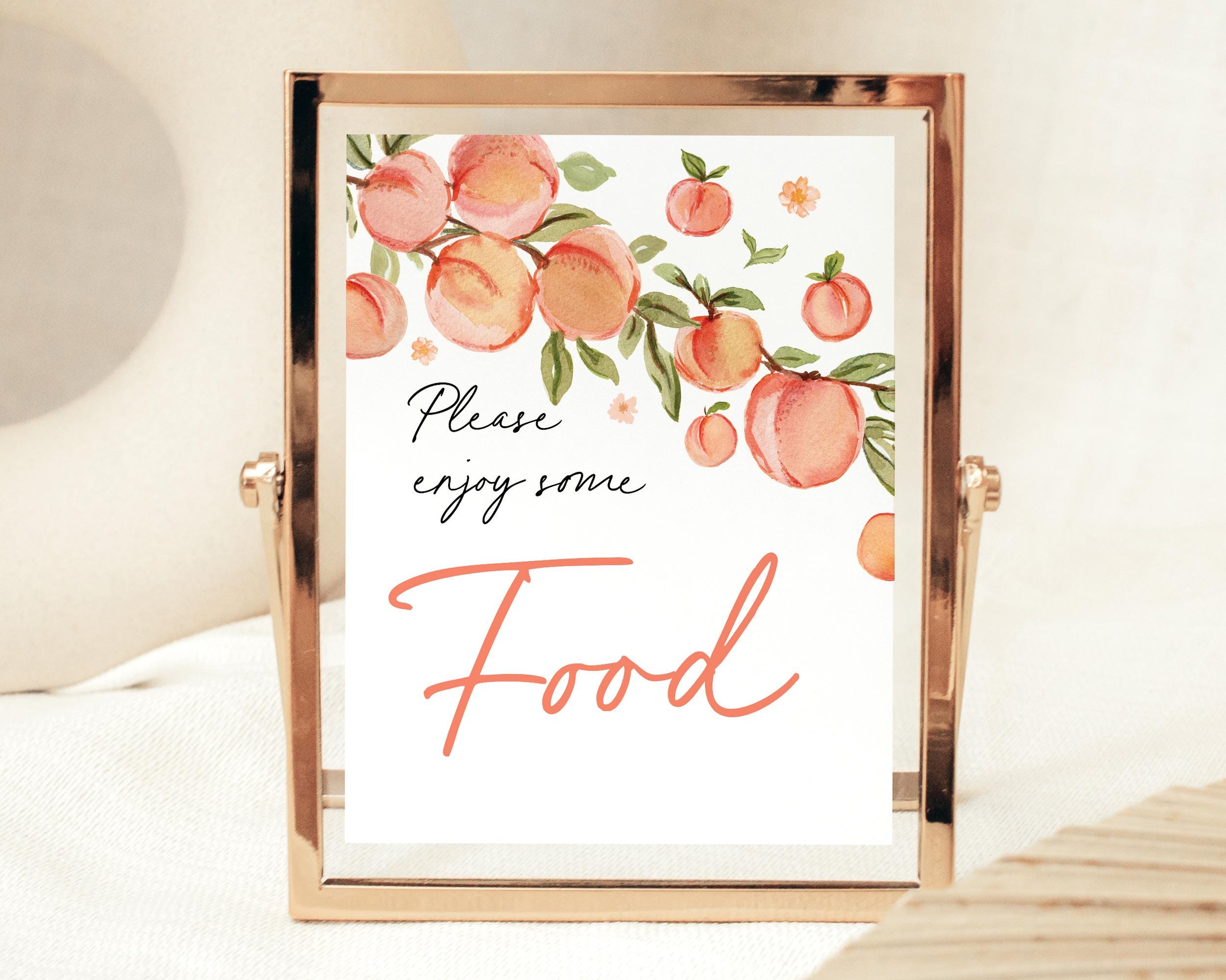 Sweet Little Peach Baby Shower Signs Bundle Template, Printable ...