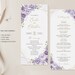 Lavender Wedding Programs Template, Ceremony Lilac Floral Program ...