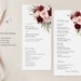 Burgundy Blush Pink Wedding Programs Template, Ceremony Program, Boho Sage Maroon Marsala Floral ...