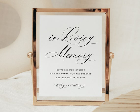 In Loving Memory Wedding Sign Template Modern Memorial - Etsy