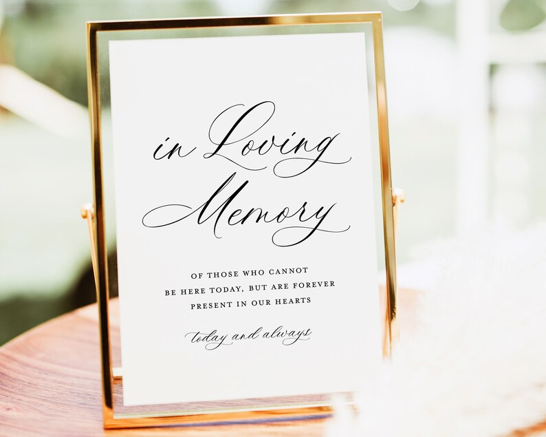 In Loving Memory Wedding Sign Template Modern Memorial - Etsy
