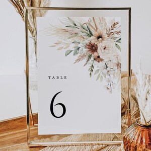 Boho Wedding Table Number Template, Terracotta Modern Sage Table ...