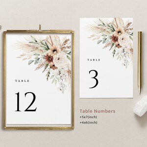 Boho Wedding Table Number Template, Terracotta Modern Sage Table ...
