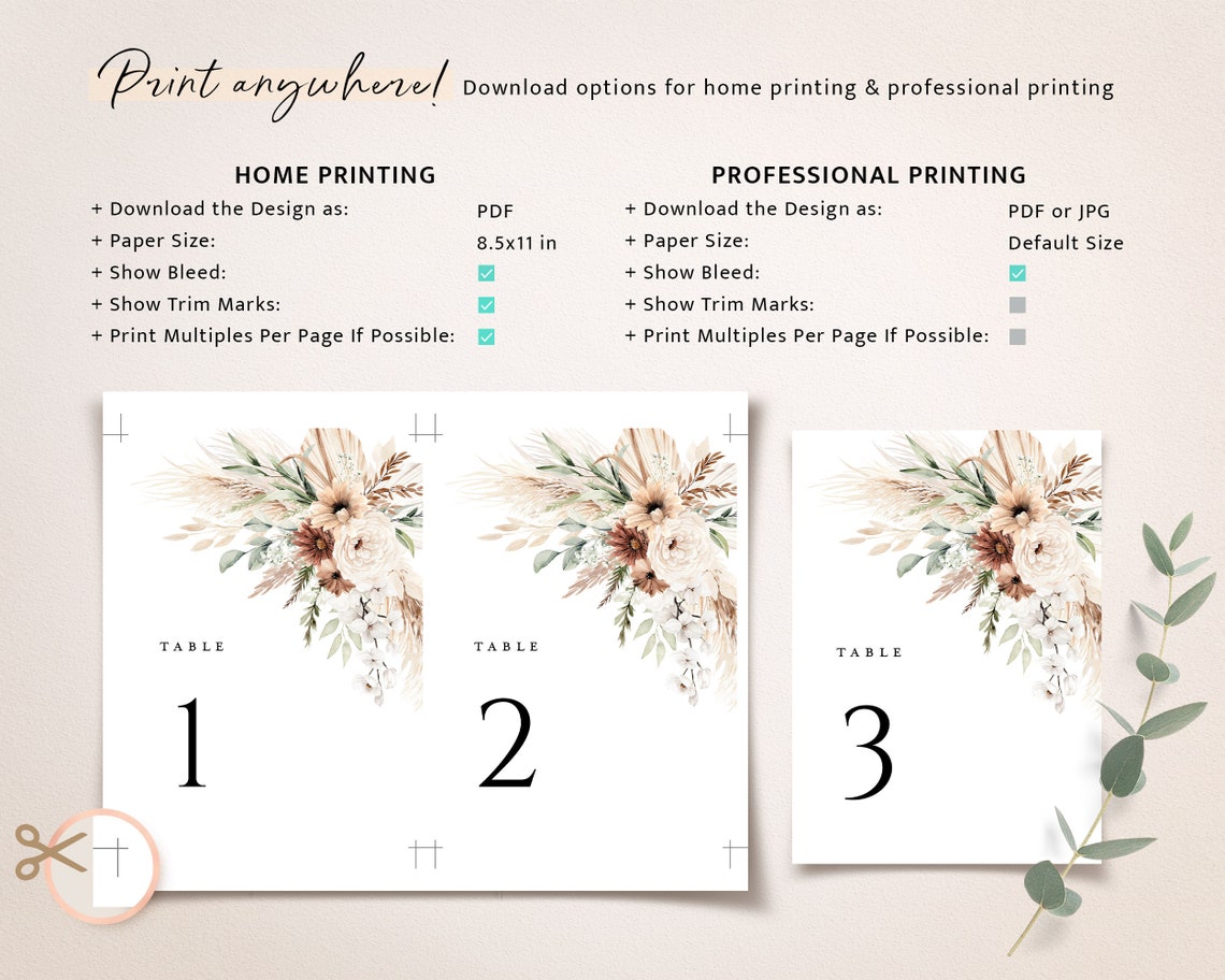 Boho Wedding Table Number Template Terracotta Modern Sage - Etsy