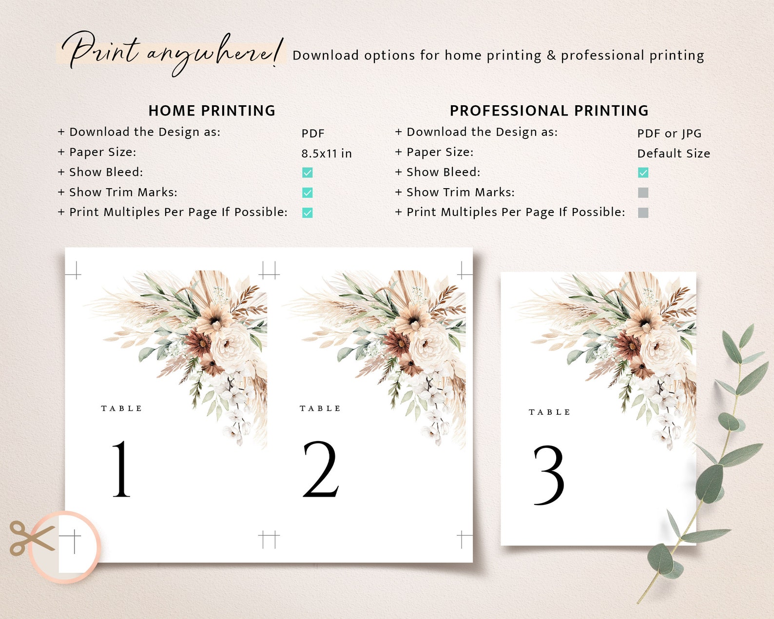 Boho Wedding Table Number Template, Terracotta Modern Sage Table ...
