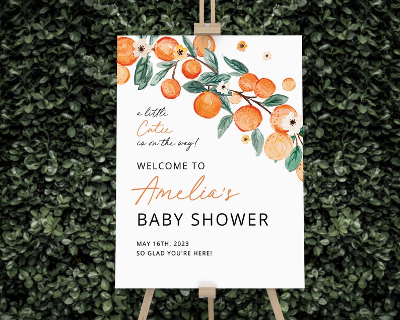 A Little Cutie is on the Way Baby Shower Welcome Sign - Etsy